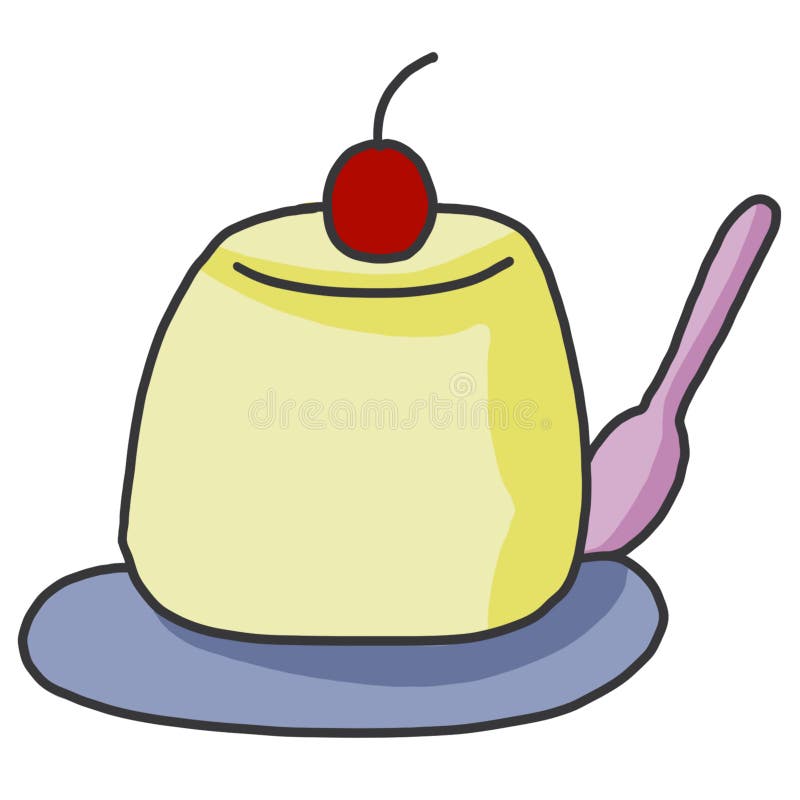 Cute Pudding Yummy Taste for You Stock Image - Illustration of ...