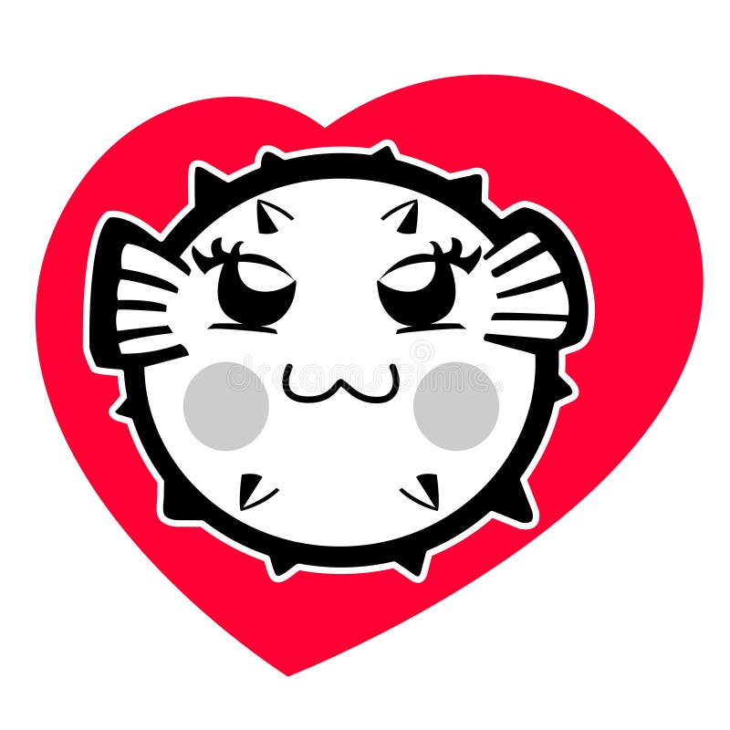 Cute puffer cartoon stock vector. Illustration of cartoon - 47805180