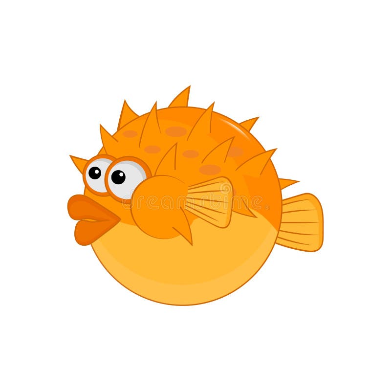 Cute puffer fish cartoon. stock vector. Illustration of ocean - 254493726