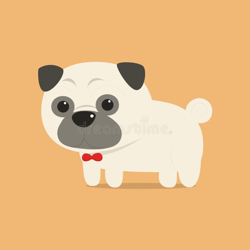 A Smirking Pug Dog stock vector. Illustration of pets - 16766157