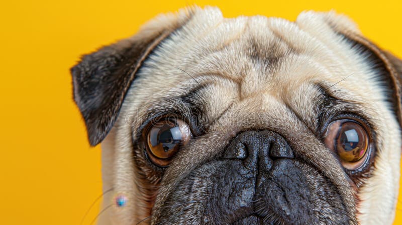 The Cute Pug Face.AI Generated Image Stock Image - Image of cute ...