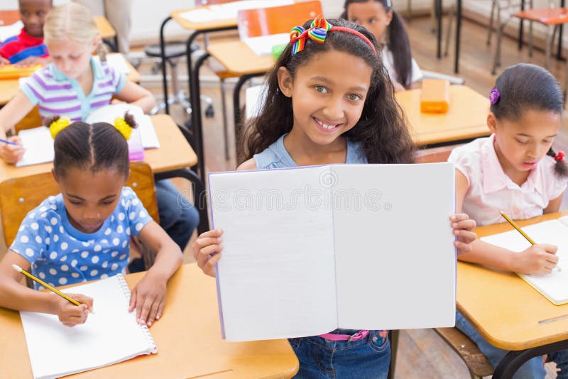 Cute Pupil Smiling at Camera during Class Presentation Stock Image ...