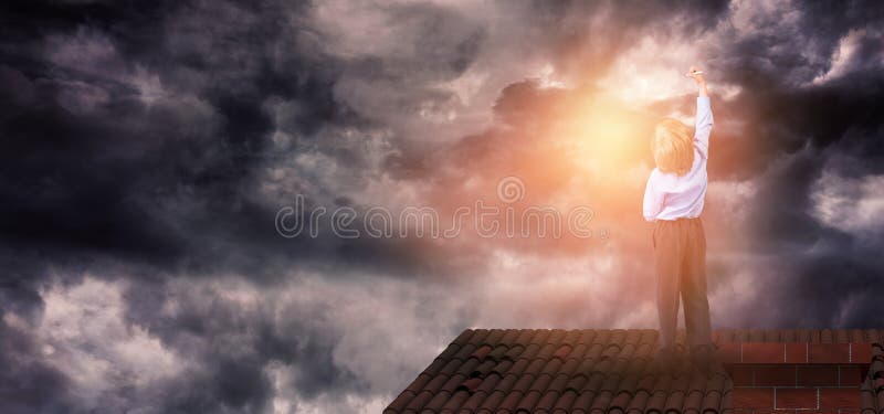 Composite Image of Cute Pupil Writing Stock Image - Image of knowledge ...