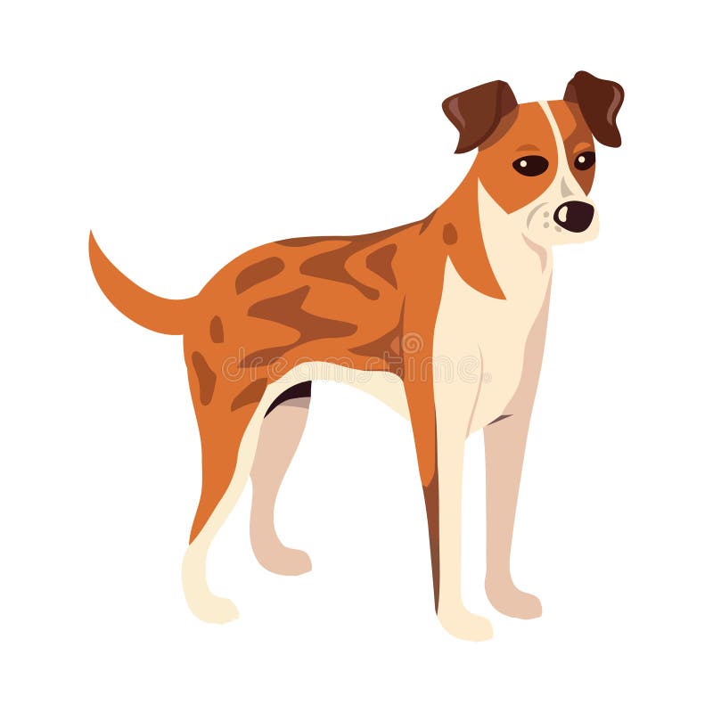 Cute Puppy, Looking Cheerful with a Wagging Tail Stock Vector ...