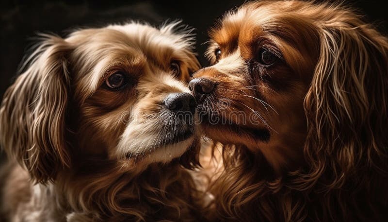 Cute Puppy Pets Sitting Together, Looking at Camera Generated by AI ...