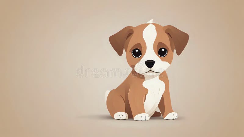 Cute Puppy, Simple Vector Shapes, Minimalistic - Generated by Ai Stock ...