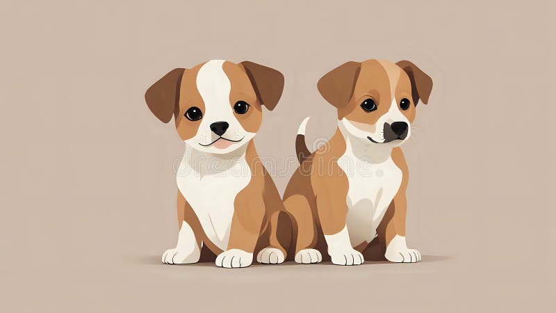 Cute Puppy, Simple Vector Shapes, Minimalistic - Generated by Ai Stock ...