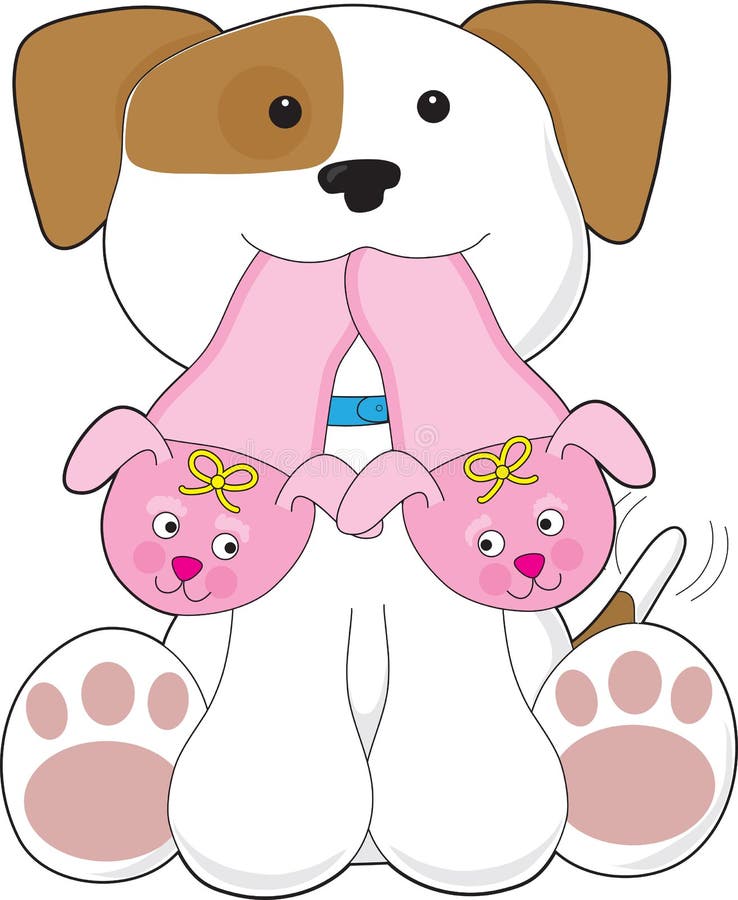 Cute Puppy Slippers stock illustration. Illustration of domestic - 23299731