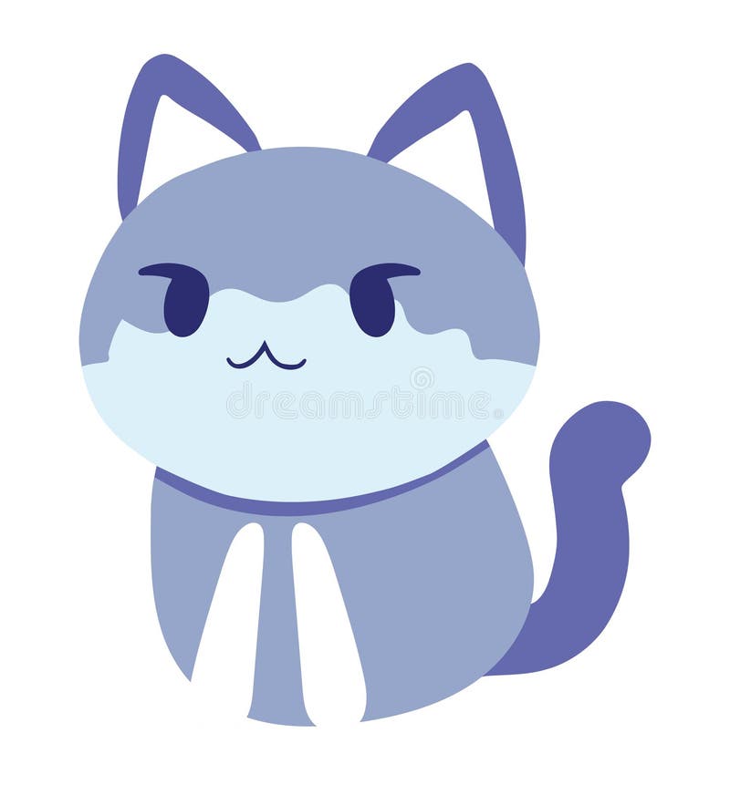 Cute purple cat mascot stock vector. Illustration of character - 272326246