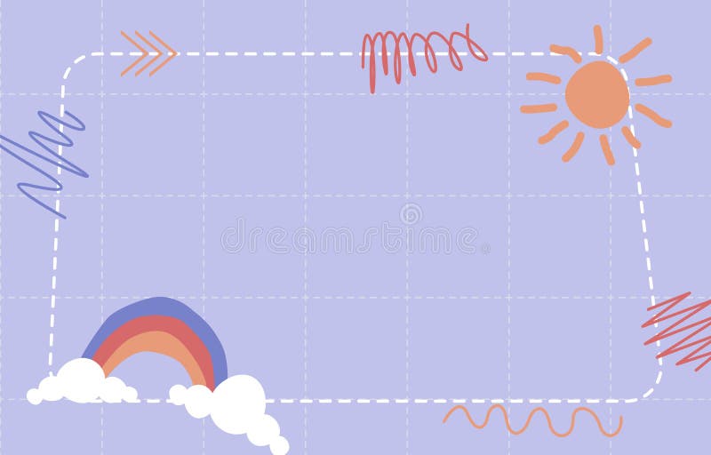 Cute Purple Polka Dot Background Sun Rainbow Cloud Stock Vector ...