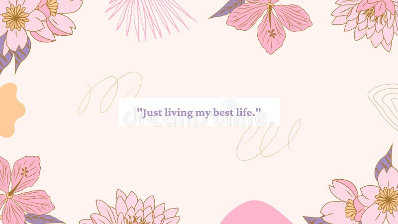 Cute Quote Reminder Desktop Wallpaper Stock Illustration - Illustration ...