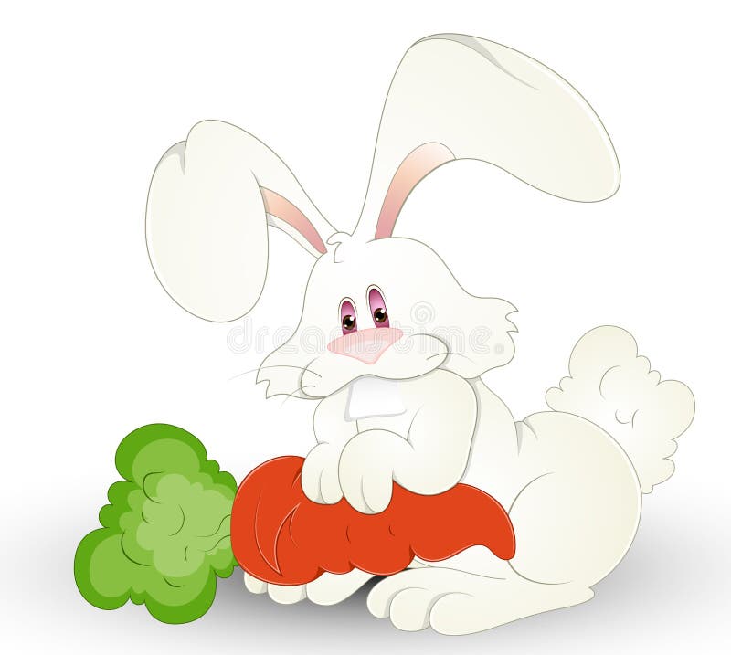 Hungry Rabbit stock illustration. Illustration of adorable - 24560619