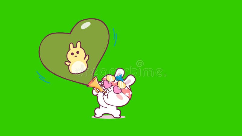Cute Rabbit Animation on Green Screen Stock Footage - Video of angry ...