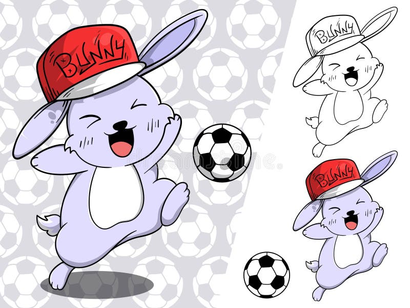 Cute Rabbit and Ball Vector Cover Design Stock Vector - Illustration of ...