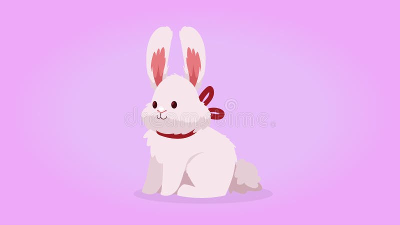 Cute Rabbit with Bow Character Stock Footage - Video of seated, nature ...