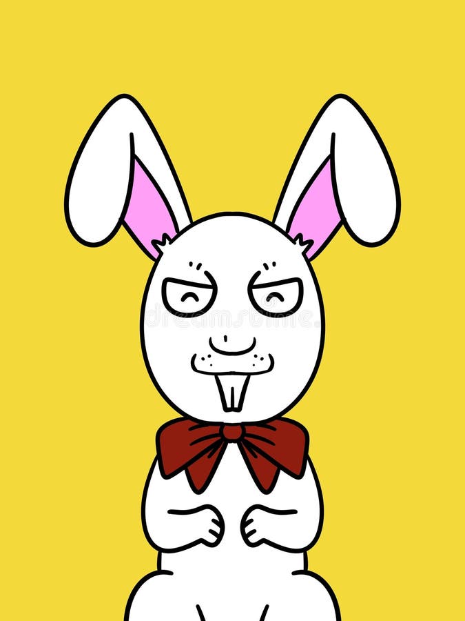Cute Rabbit with Bow and Ears of Easter Eggs.illustration Stock ...