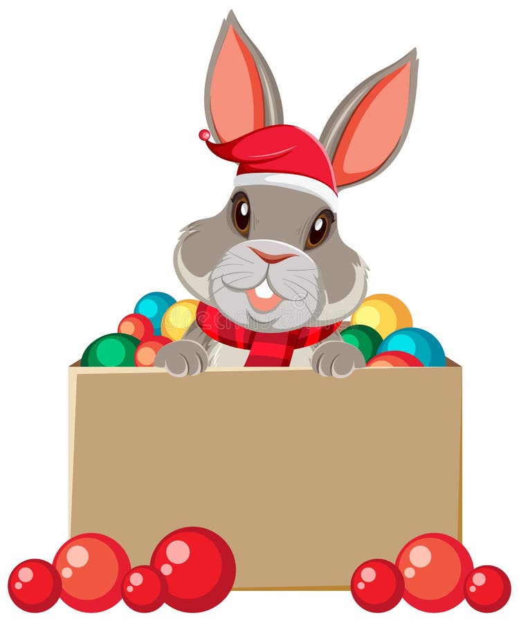Cute rabbit in the box stock vector. Illustration of bunny - 261495193
