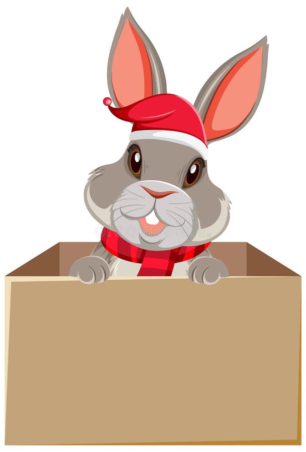 Cute rabbit in the box stock vector. Illustration of vector - 261747934
