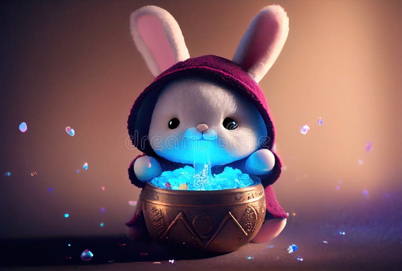 Cute Rabbit Bunny in the Container Magical Fantasy Concept Generative ...