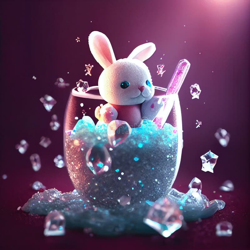 Cute Rabbit Bunny in the Container Magical Fantasy Concept Generative ...