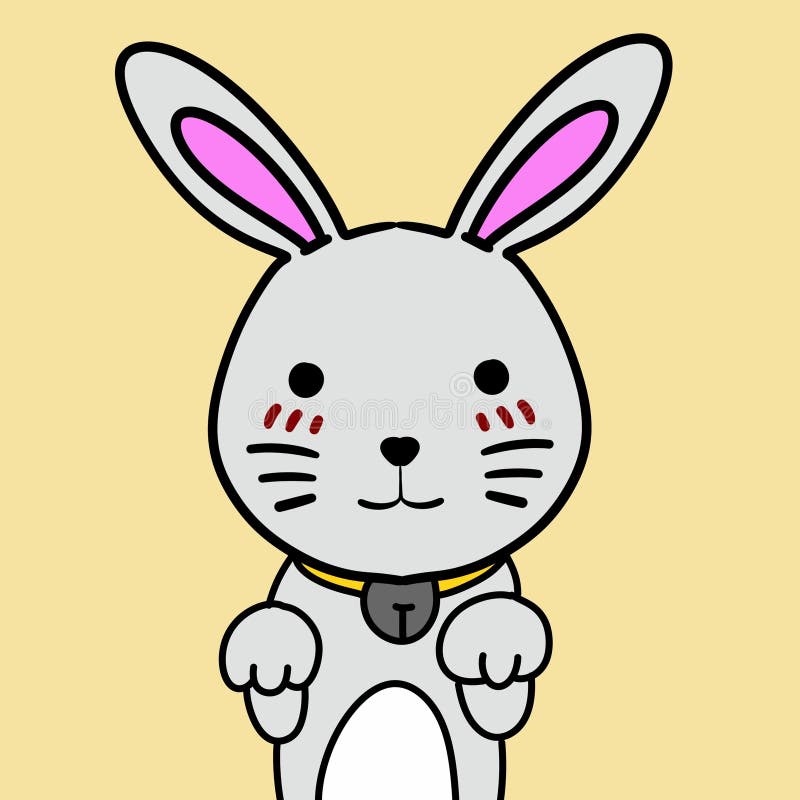 Cute Rabbit with Bunny Ears Stock Illustration - Illustration of happy ...