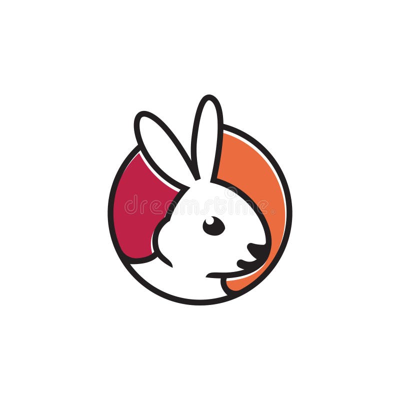 Cute Rabbit Bunny Hare Head Cartoon Mascot Logo Stock Vector ...