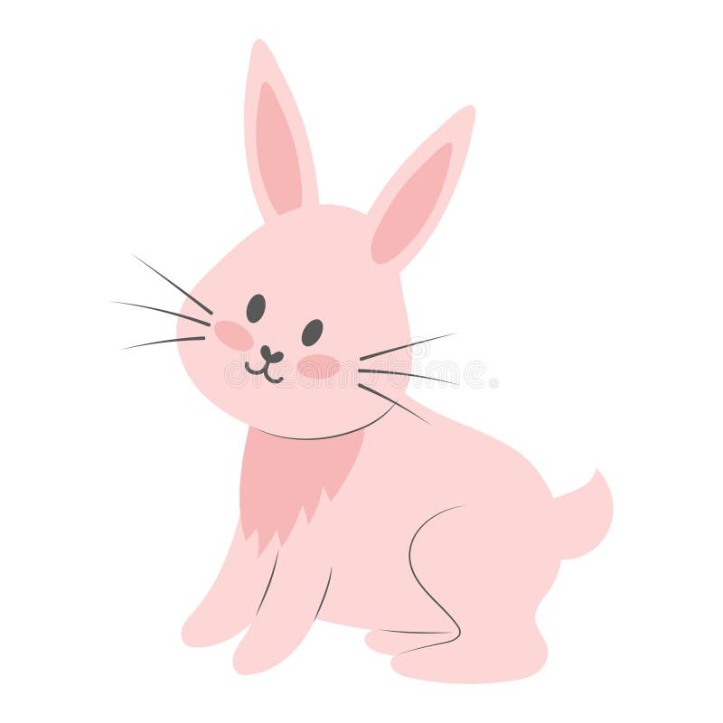 Rabbit Cartoon Character Isolated On White Background