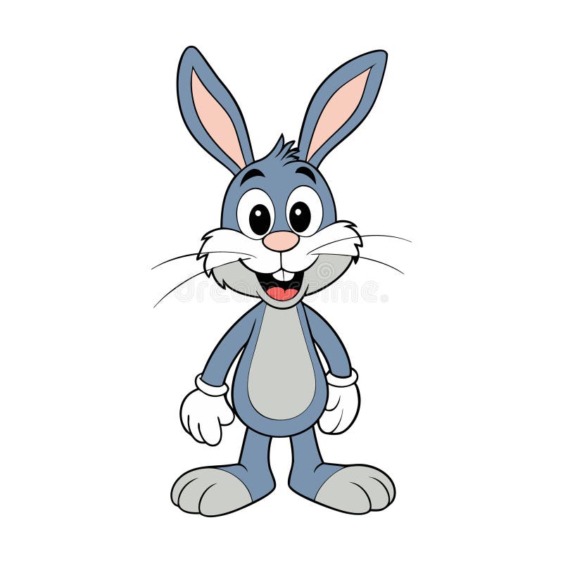 A Cute Rabbit Cartoon Design Stock Illustration - Illustration of black ...
