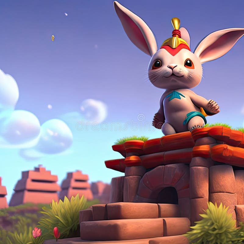 Cute rabbit sit on grass stock vector. Illustration of graphic - 42196264