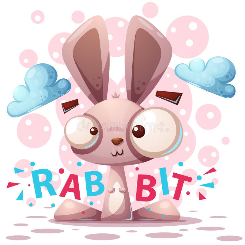 Rat, Rabbit Cartoon Characters. Paper Landscape. Stock Vector ...