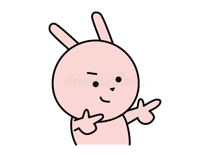 A Cute Rabbit Character Does a Pointing Pose Stock Vector ...
