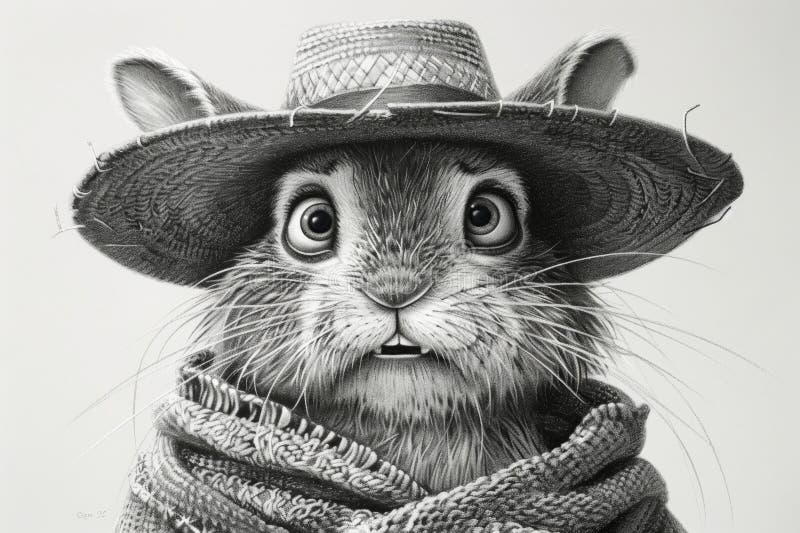 Rabbit Hat Drawing Black White Stock Photos - Free & Royalty-Free Stock ...