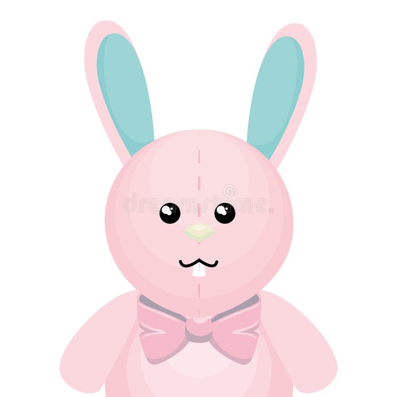 Cute Rabbit Character Isolated Stock Vector - Illustration of cute ...