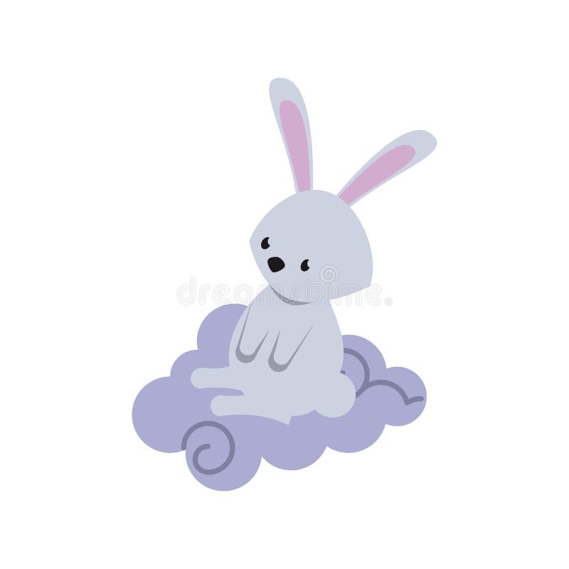 Rabbit on a cloud stock vector. Illustration of lovely - 2564360