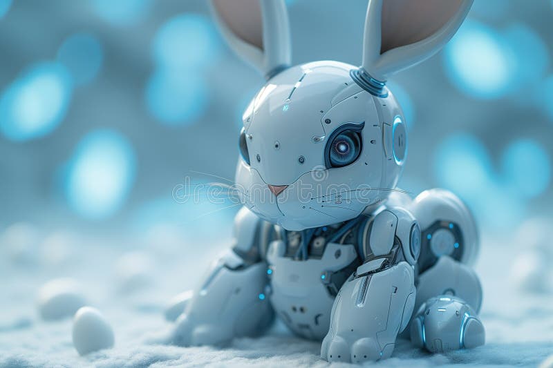 Cute Rabbit Cyber Toy. Template for Easter Greeting Card Stock ...