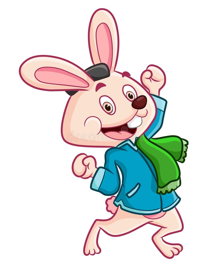 The Cute Rabbit is Dancing with the Happy Expression Stock Vector ...