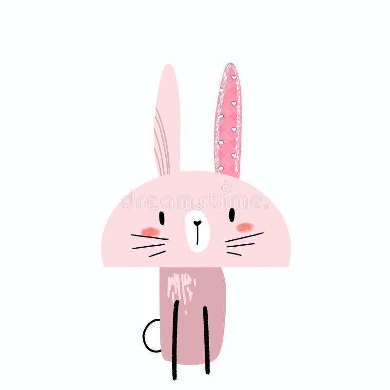 Cute Rabbit Drawing for Prints. Rabbit is Sitting Illustration Stock ...