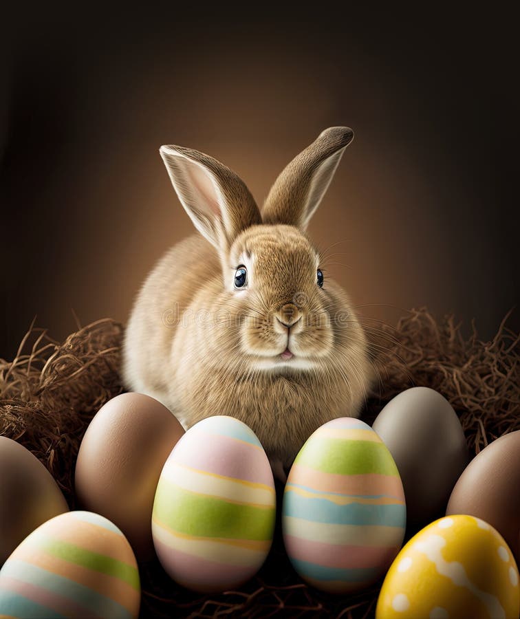 Cute Rabbit, Easter Bunny. Generative AI Stock Illustration ...