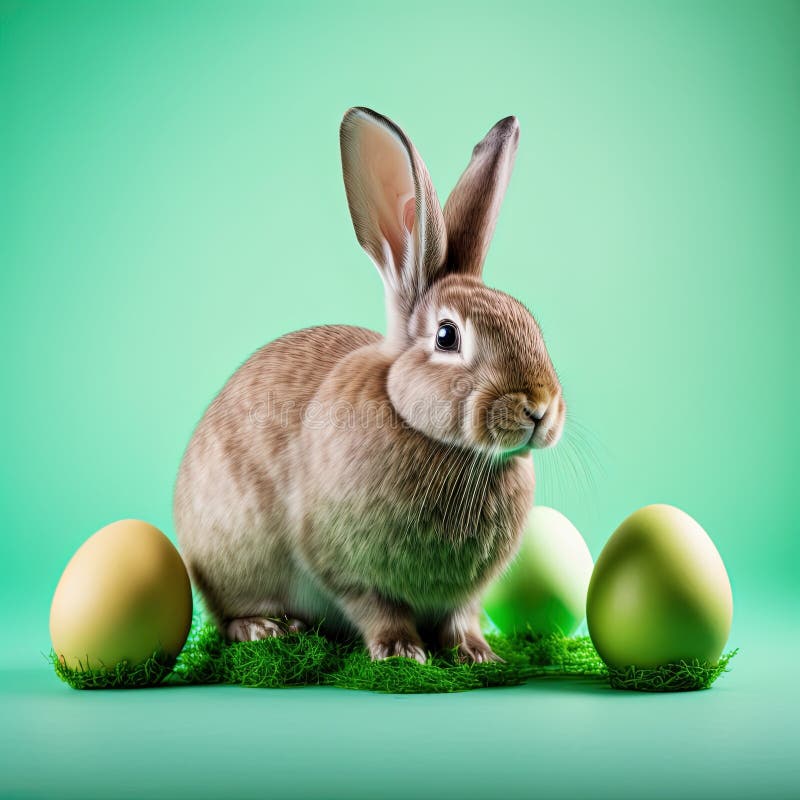 Cute Rabbit, Easter Bunny. Generative AI Stock Illustration ...