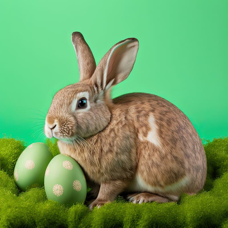 Cute Rabbit, Easter Bunny. Generative AI Stock Illustration ...