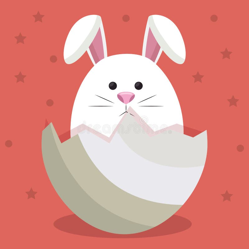 Cute rabbit in egg stock vector. Illustration of nature - 109790020
