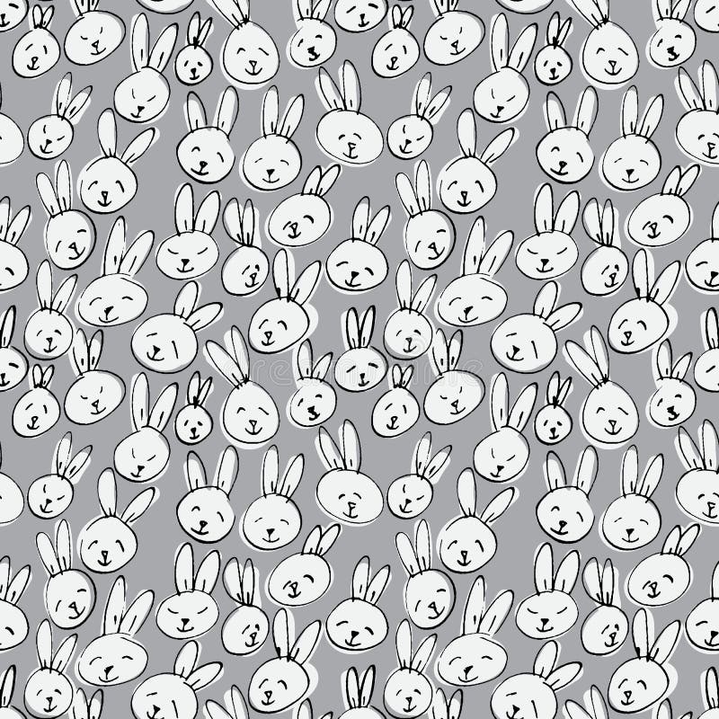 Rabbit Face Elements. Vector Illustration. Animal Character Ears and ...