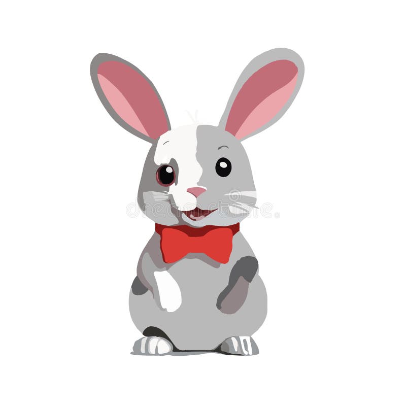 Cute Rabbit Flat Design Vector Illustration Stock Vector - Illustration ...