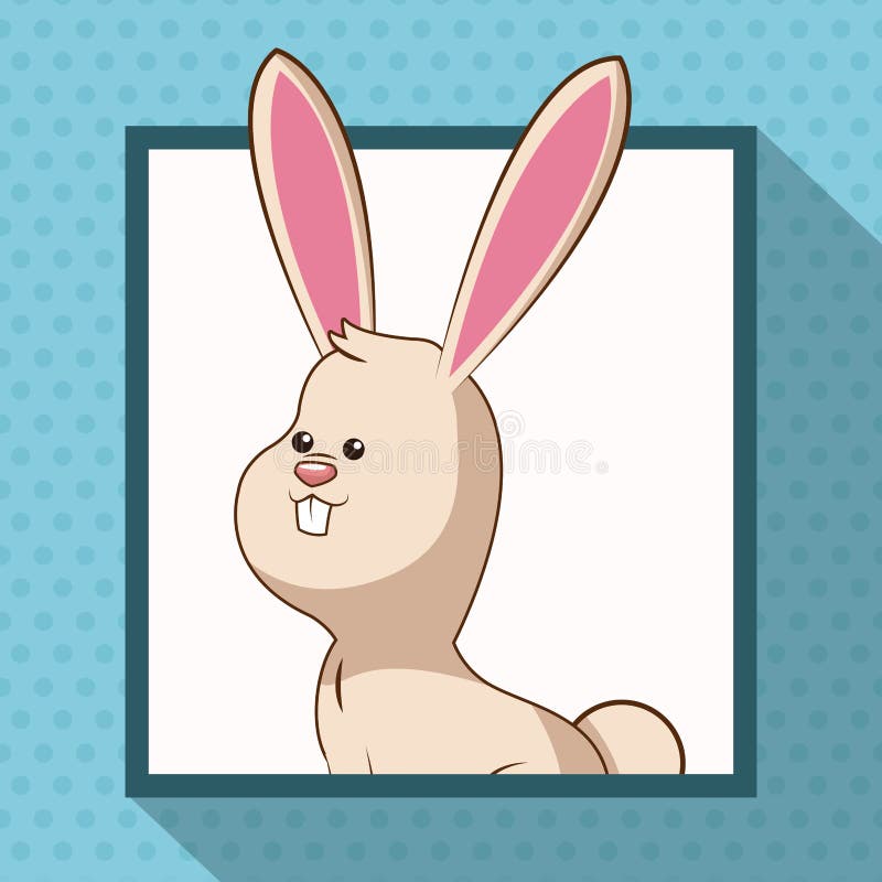 Cute rabbit frame picture stock vector. Illustration of border - 110425971