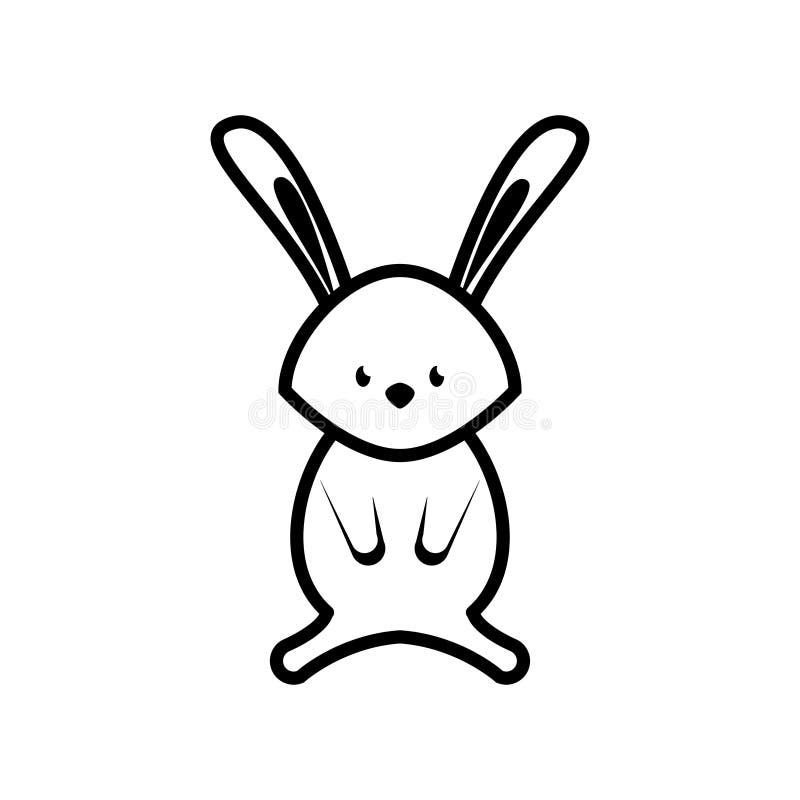 Cute Rabbit Front Line Style Stock Vector - Illustration of beautiful ...
