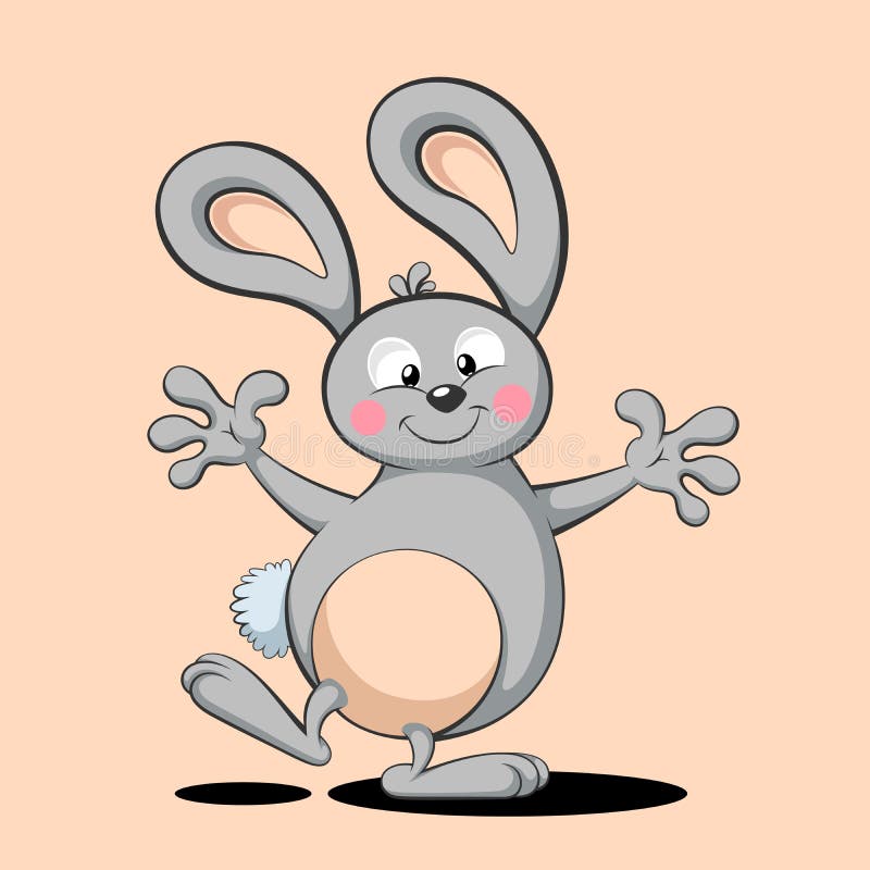 Cute Rabbit - Funny Hello Illustration. Stock Vector - Illustration of ...