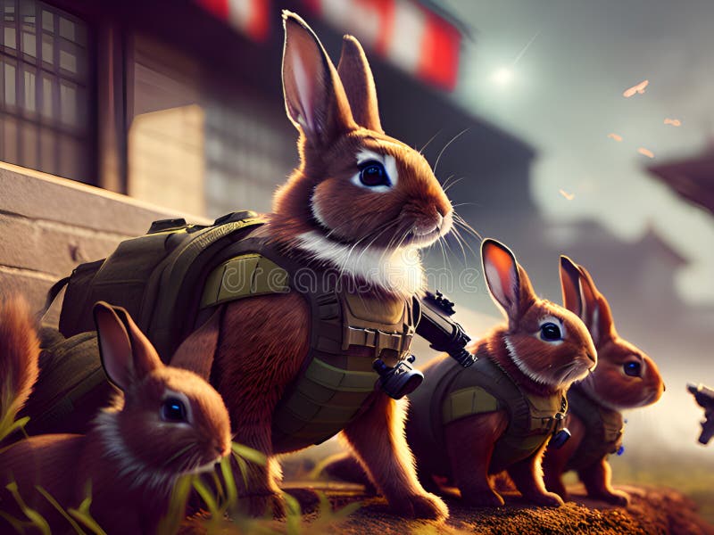 Cute Rabbit in the Garden, AI Generated Stock Illustration ...