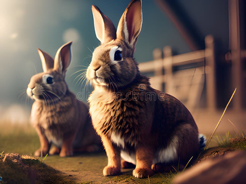 Cute Rabbit in the Garden, AI Generated Stock Illustration ...