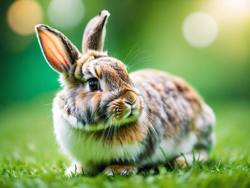 Cute rabbit in the garden stock illustration. Illustration of spring ...