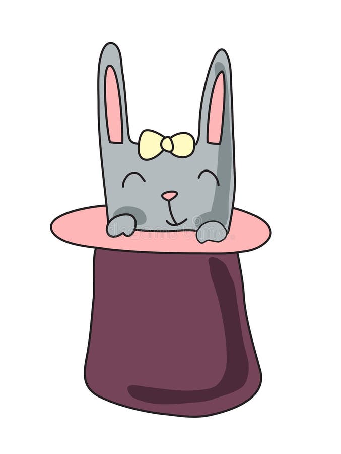 Vector Rabbit in a Hat stock vector. Illustration of blue - 84303061